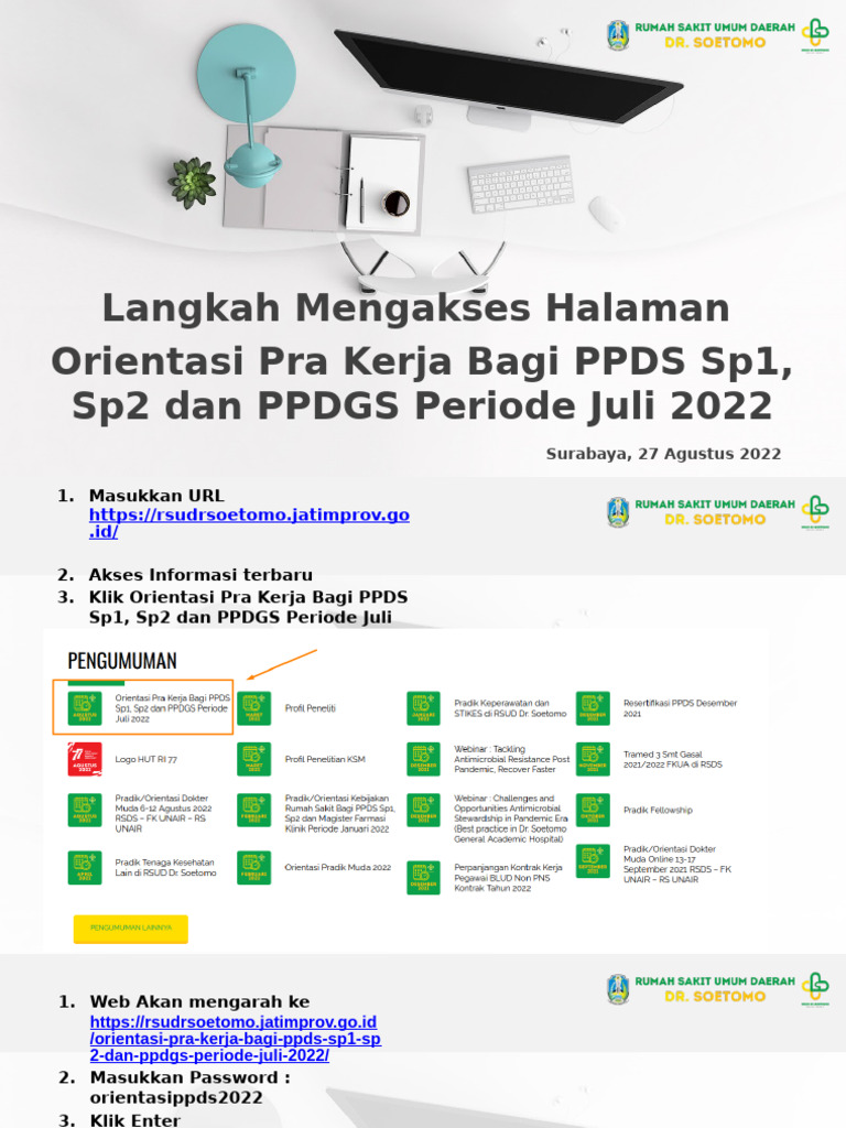 Orientasi Pra Kerja Bagi PPDS Sp1, Sp2 Dan PPDGS Periode Juli 2022 | PDF
