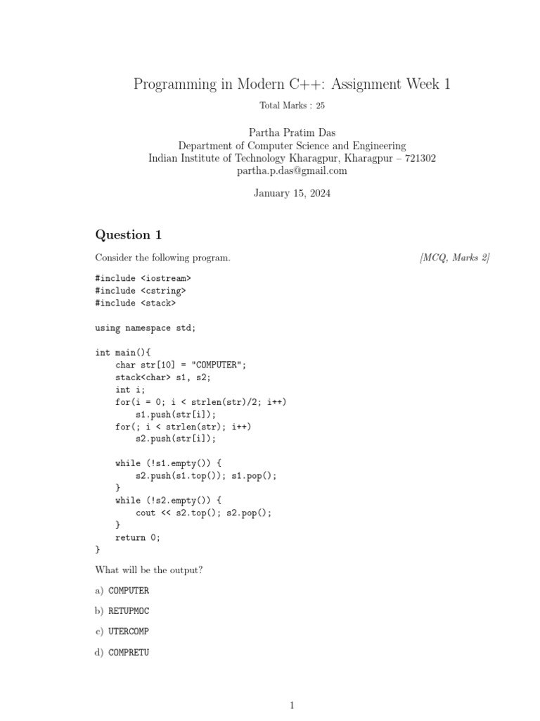 C++ Assignments 1-11 | PDF | Namespace | C++