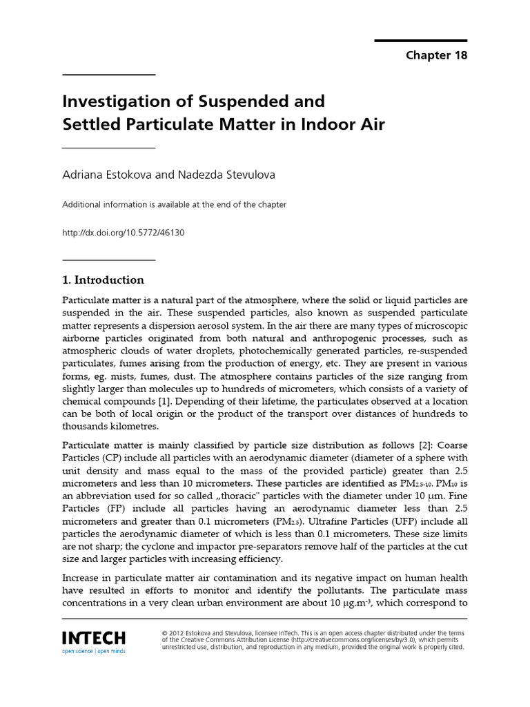 Indoor Air Particulate Matter Analysis | PDF | Particulates | Aerosol