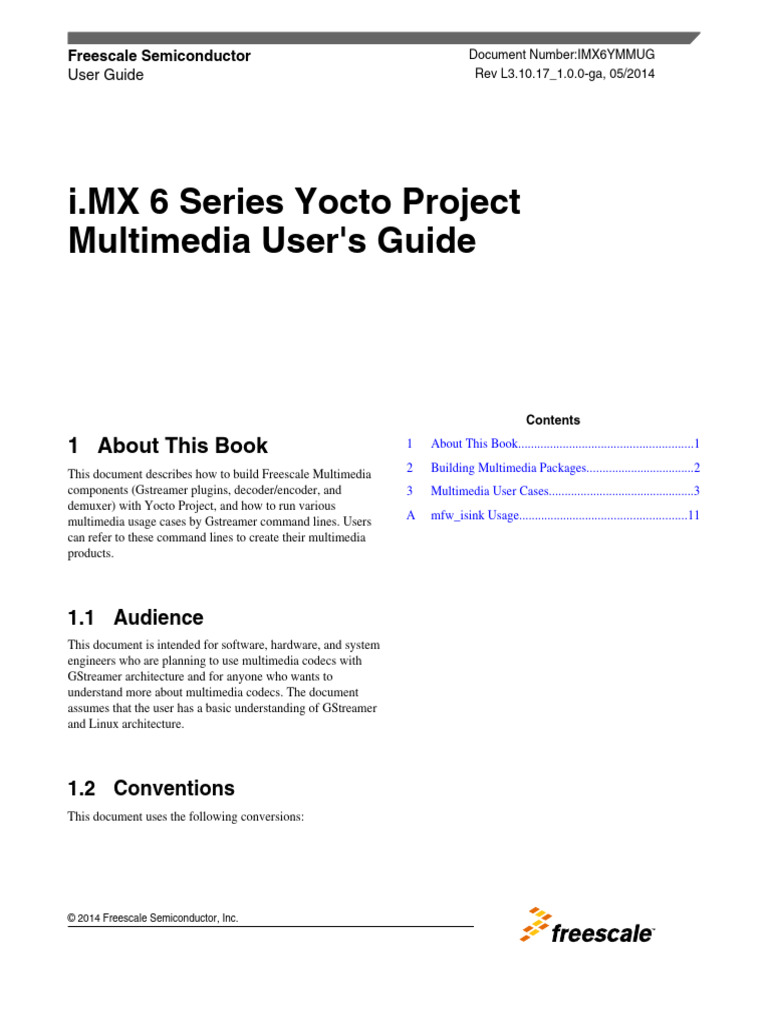 i.MX_6_Series_Yocto_Project_Multimedia_Users_Guide | PDF | Streaming ... i.MX_6_Series_Yocto_Project_Multimedia_Users_Guide | PDF | Streaming ...