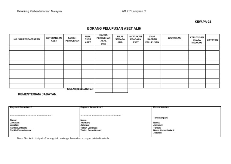 KEW.PA-21_BORANG_PELUPUSAN_ASET_ALIH | PDF