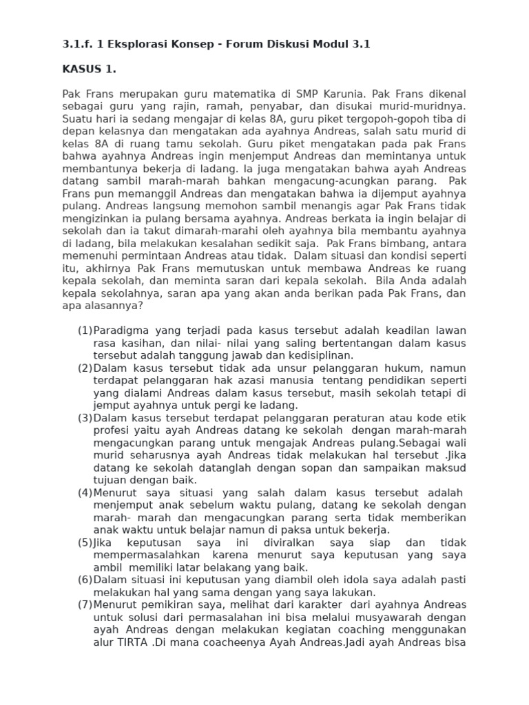 3.1.f. 1 Eksplorasi Konsep - Forum Diskusi Modul 3.1 | PDF