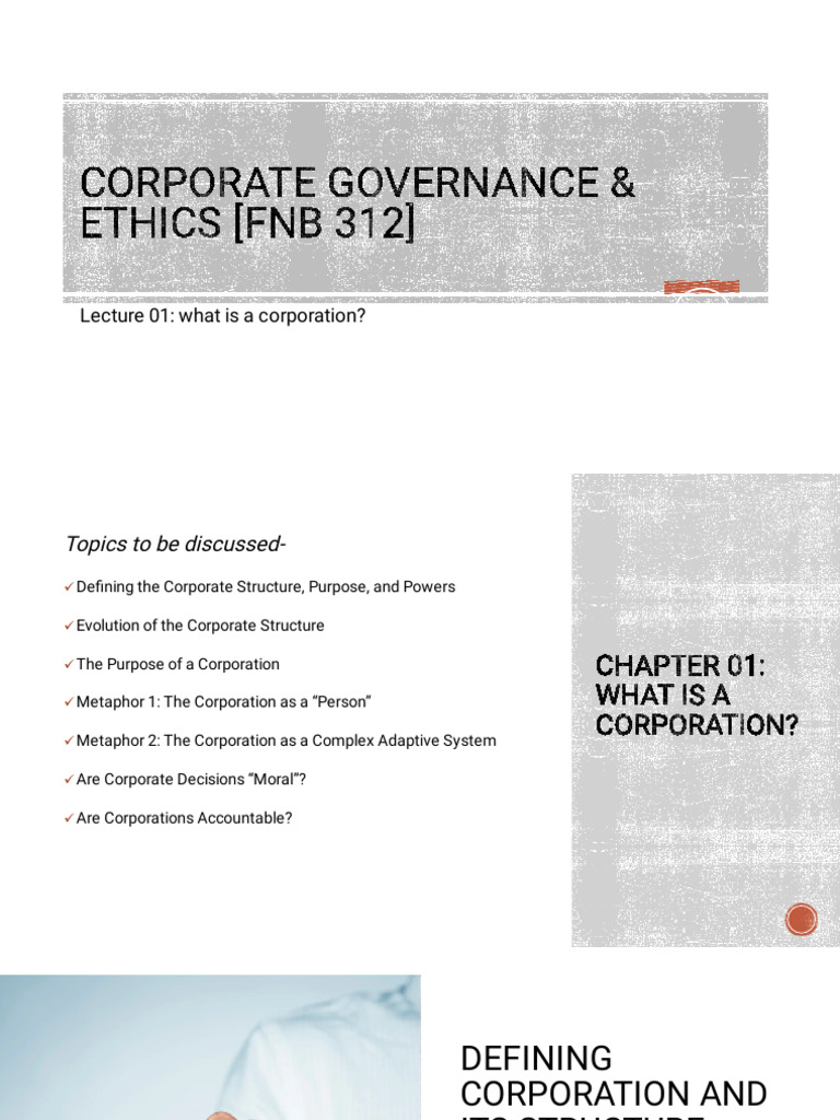 FNB 312 Lecture 01 & 02(1) | PDF | Corporations | Governance FNB 312 Lecture 01 & 02(1) | PDF | Corporations | Governance