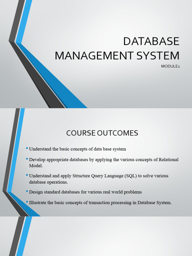 Mod 1 Dbms Pptx Pdf Databases Relational Database