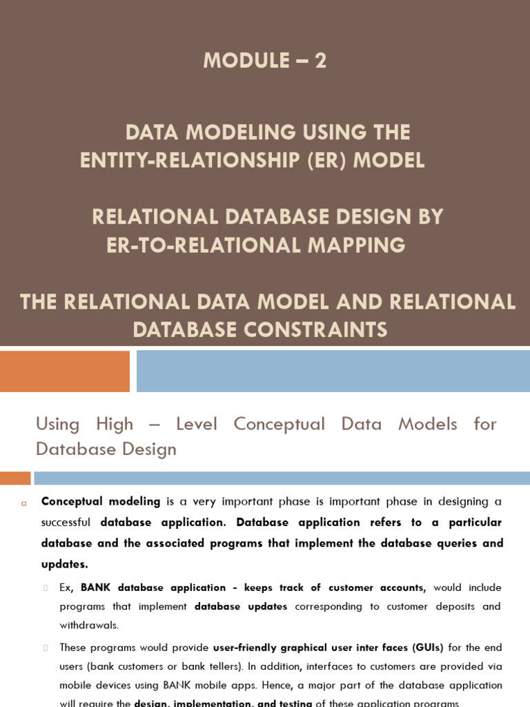 CS522T4C-DBMS-MODULE 2 - ER Diagram | PDF | Data Model | Conceptual Model