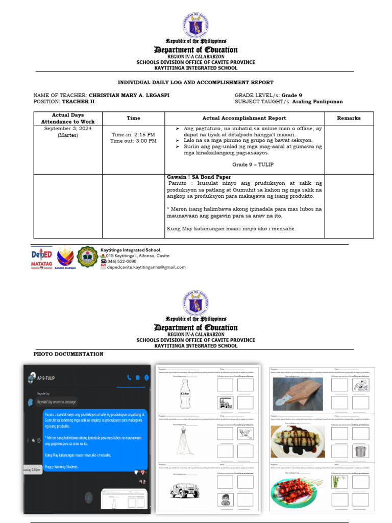 Legaspi - Ap 9 Idlar-Sept 3-2024 | PDF | Philippines