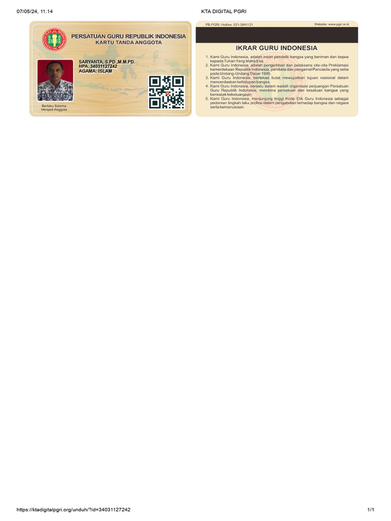 KTA Digital PGRI Login Guide | PDF