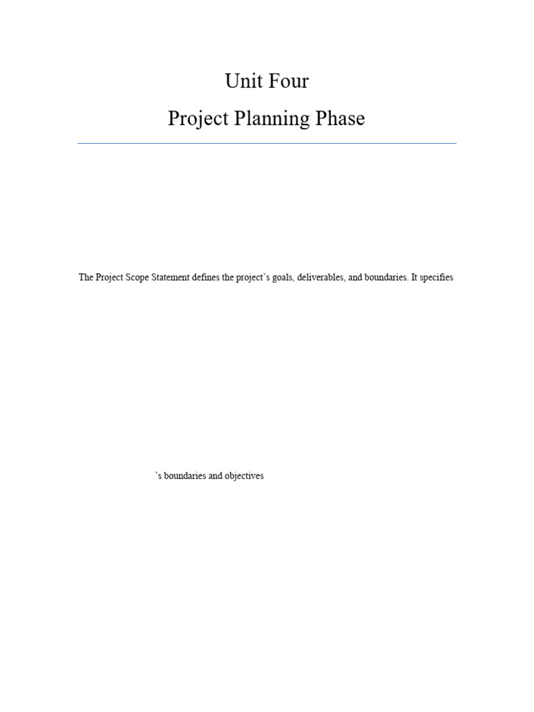 CH 4 Project - Planning - Phase - Lecture - Notes | PDF | Risk ...