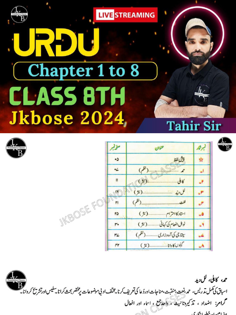 Chapter 1 To 8 URDU cLASS 8TH | PDF