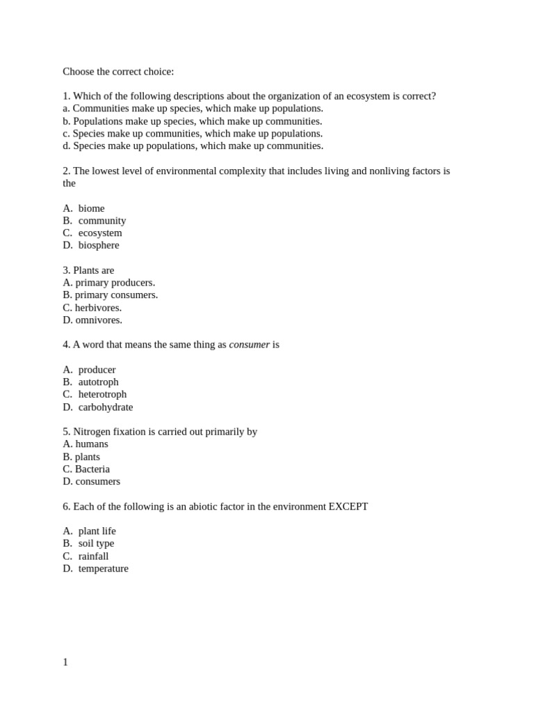 ecology exam | PDF | Ecosystem | Ecology