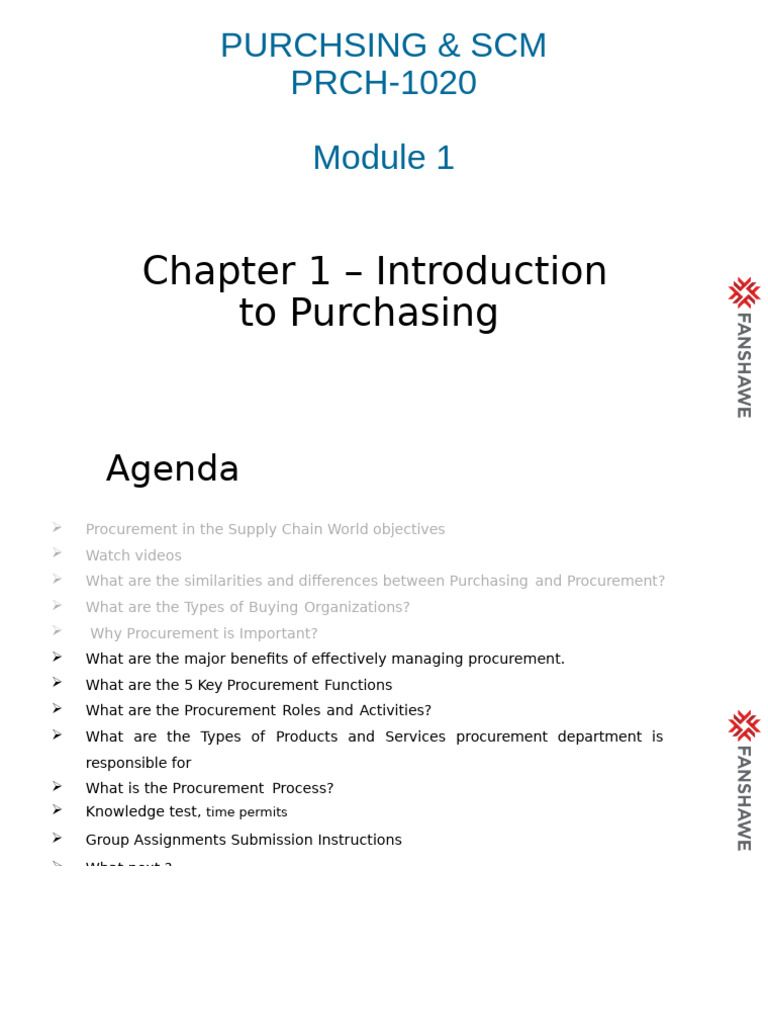 Module 2 - Introduction To Procurement | PDF | Supply Chain | Procurement