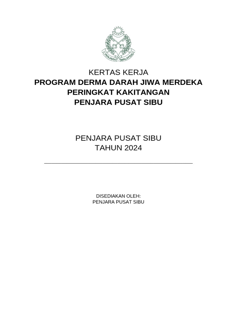 Program Derma Darah Jiwa Merdeka 2024 | PDF