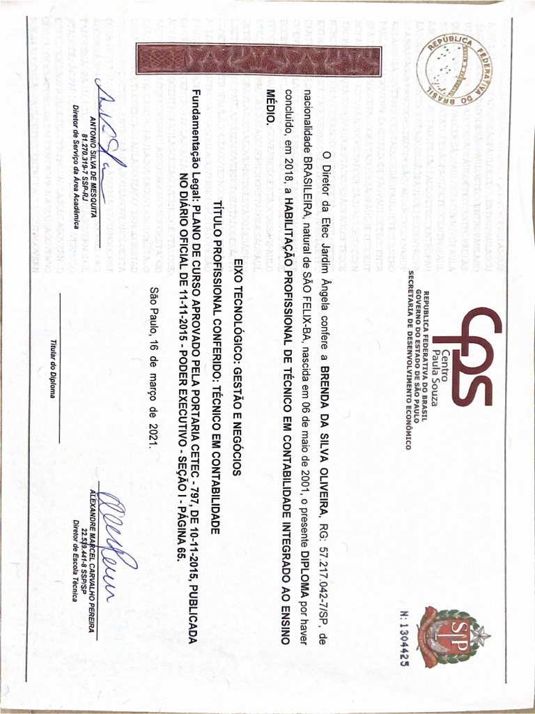 Certificado ETEC | PDF