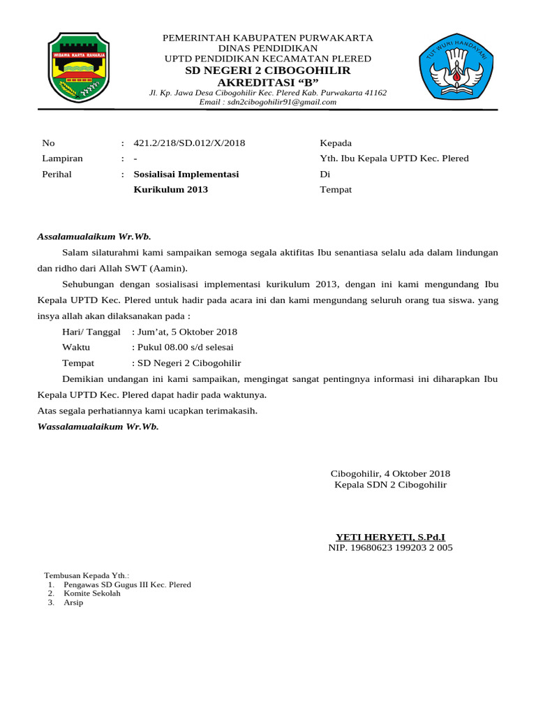 Surat Undangan Kepala UPTD & Pengawas | PDF | Kesehatan Holistik