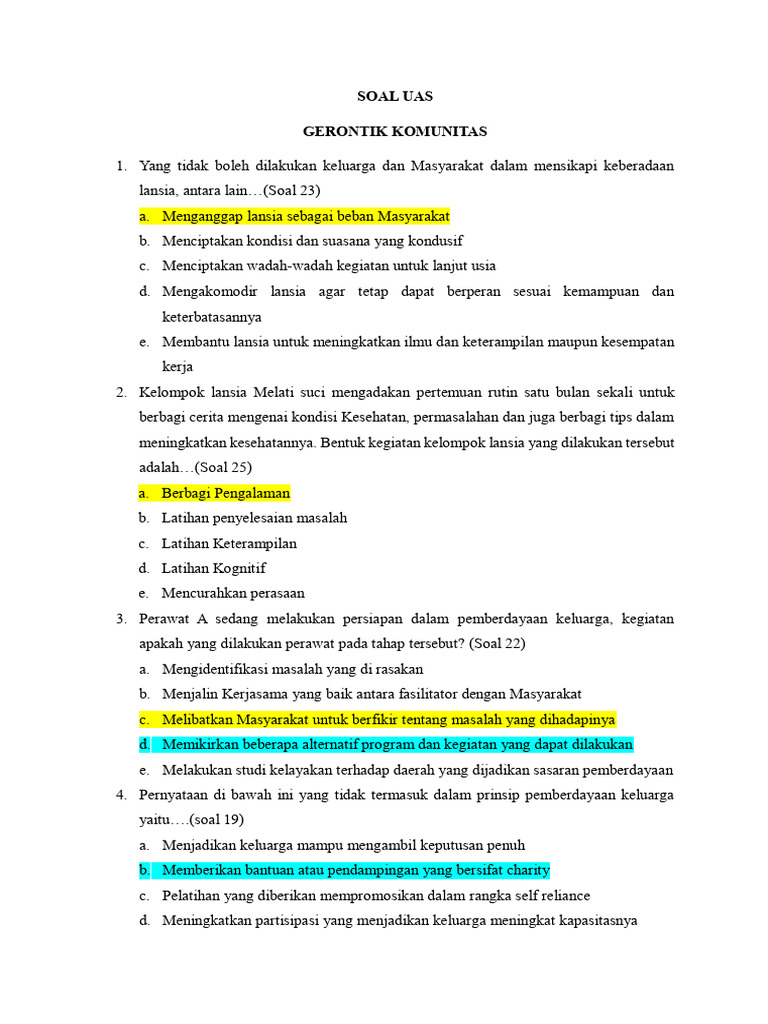 Soal Uas Gerkom | PDF | Karier & Perkembangan
