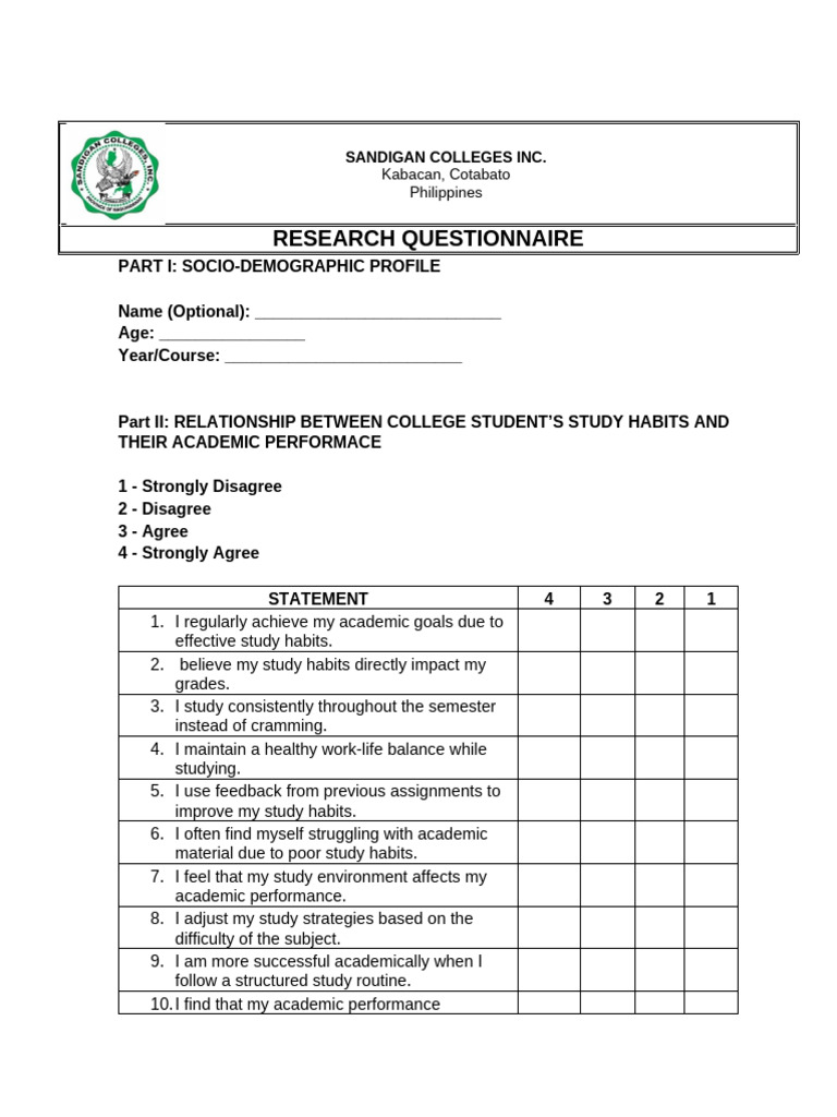 Questionnaire | PDF | Career & Growth | Self-Improvement