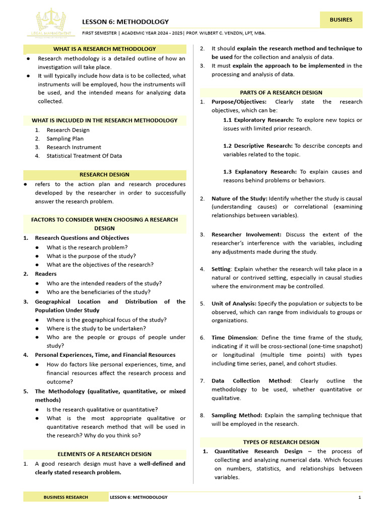 Lesson 6: Methodology: First Semester - Academic Year 2024 - 2025 ...