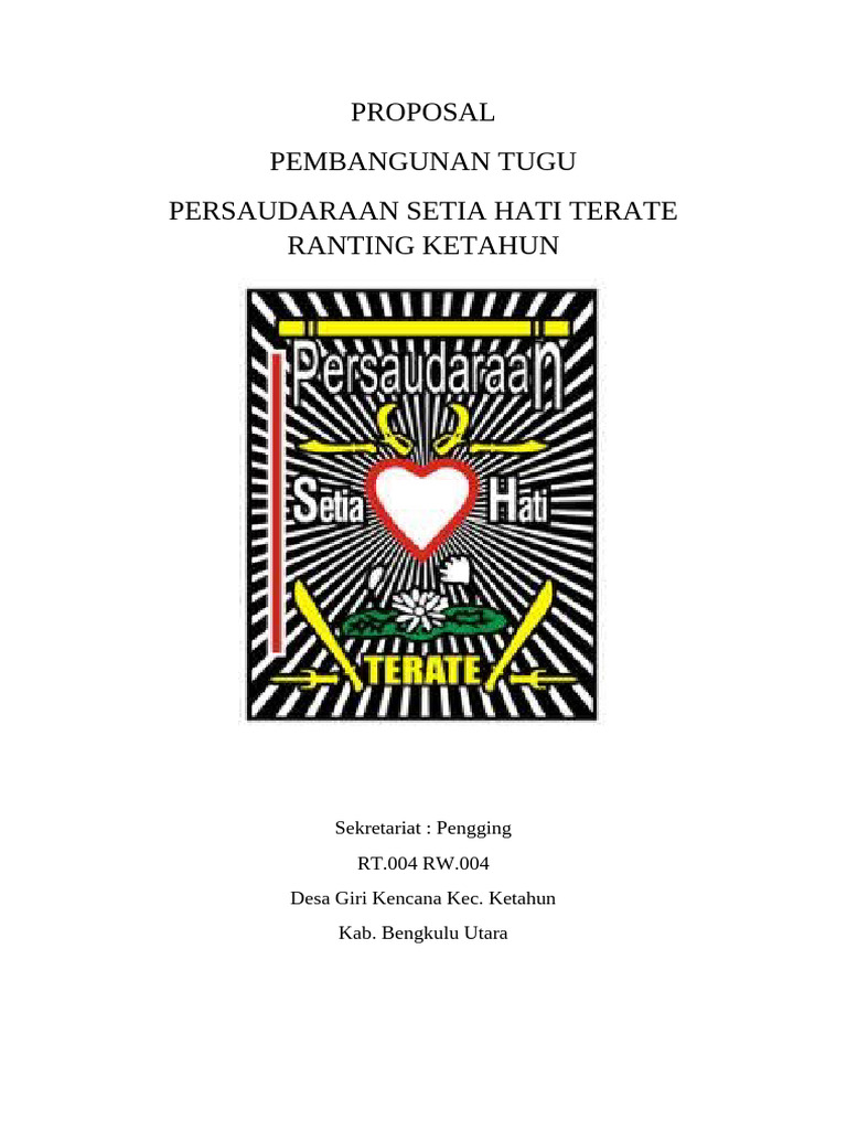 Proposal Pembangunan Tugu PSHT Ketahun | PDF | Griya & Taman