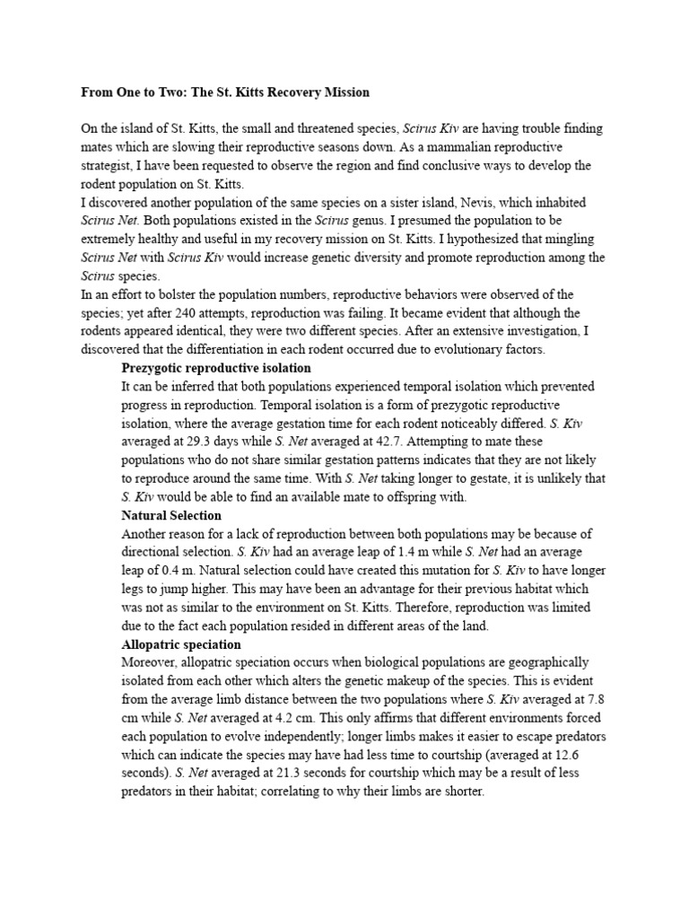 Case Study - BY 123L | PDF | Species | Natural Selection
