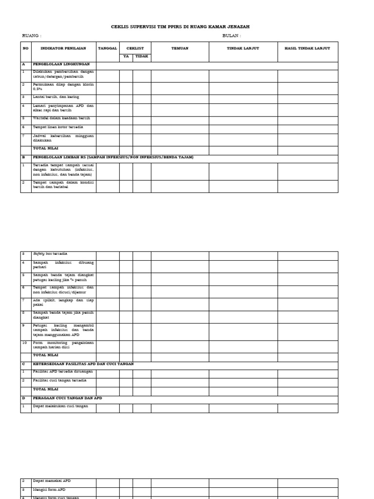 Form Ceklis Forensik | PDF