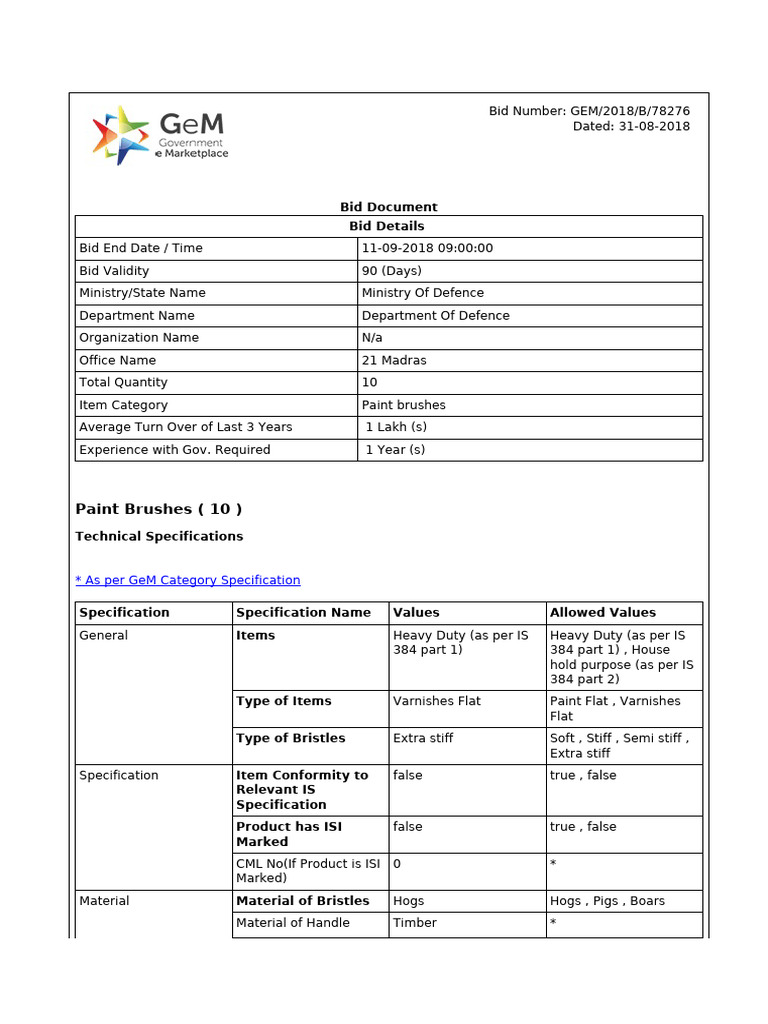 GeM Bidding 552105 | PDF