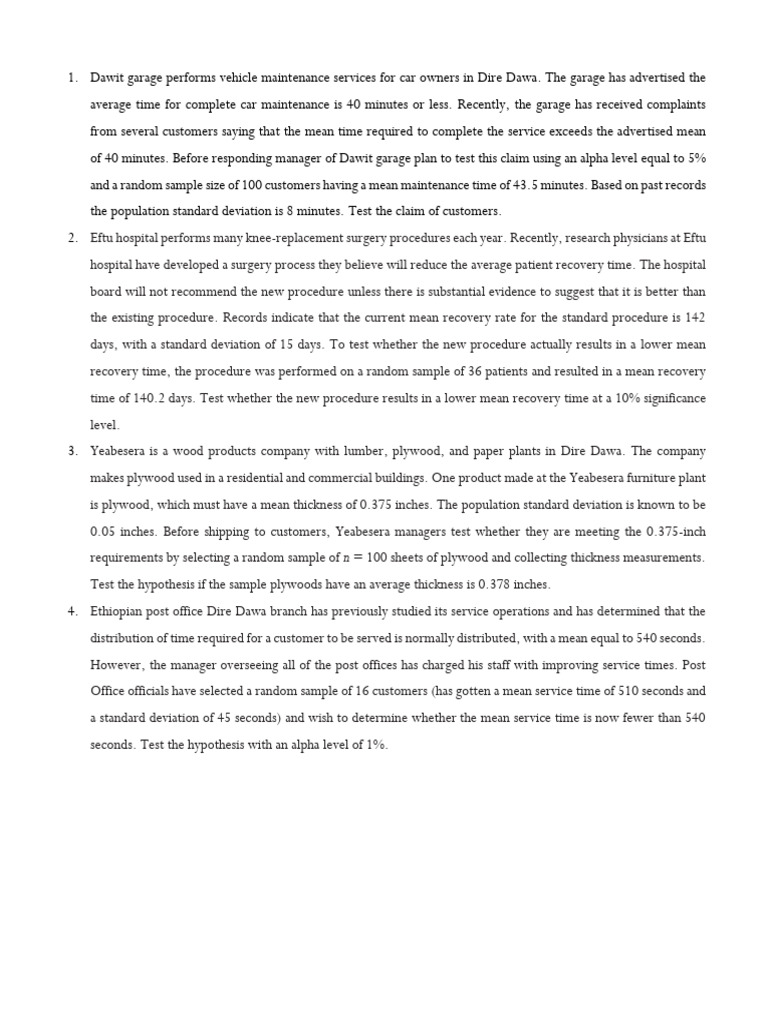 Examples On Hypothesis Testing Pdf Standard Deviation 7030