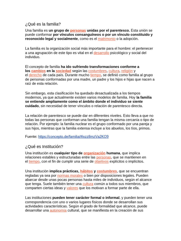 Qué Es La Familia | PDF | Familia | Institución