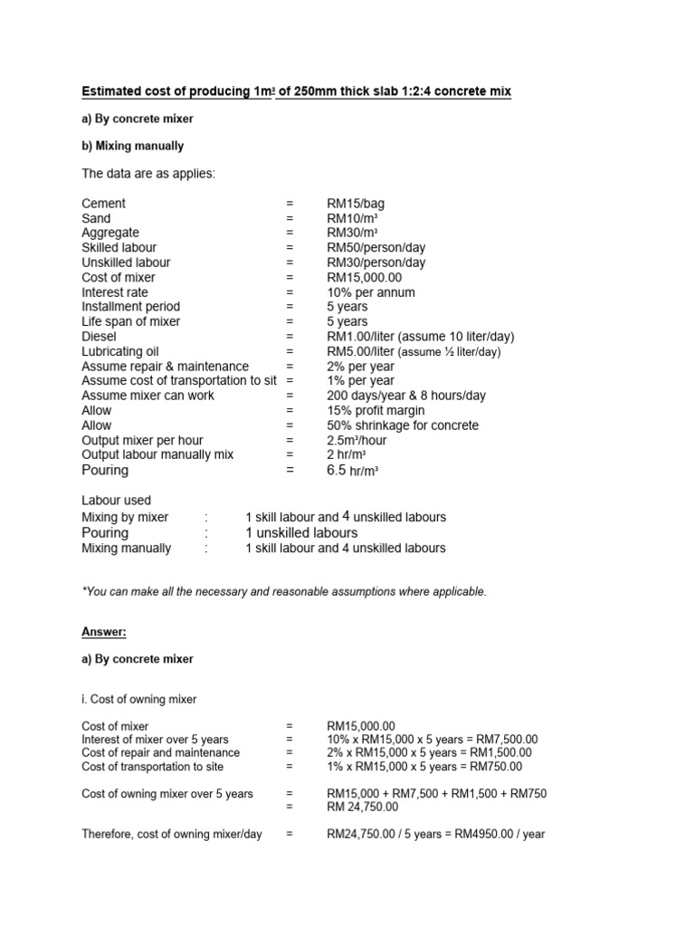 CONCRETE ESTIMATION | PDF | Concrete | Secondary Sector Of The Economy
