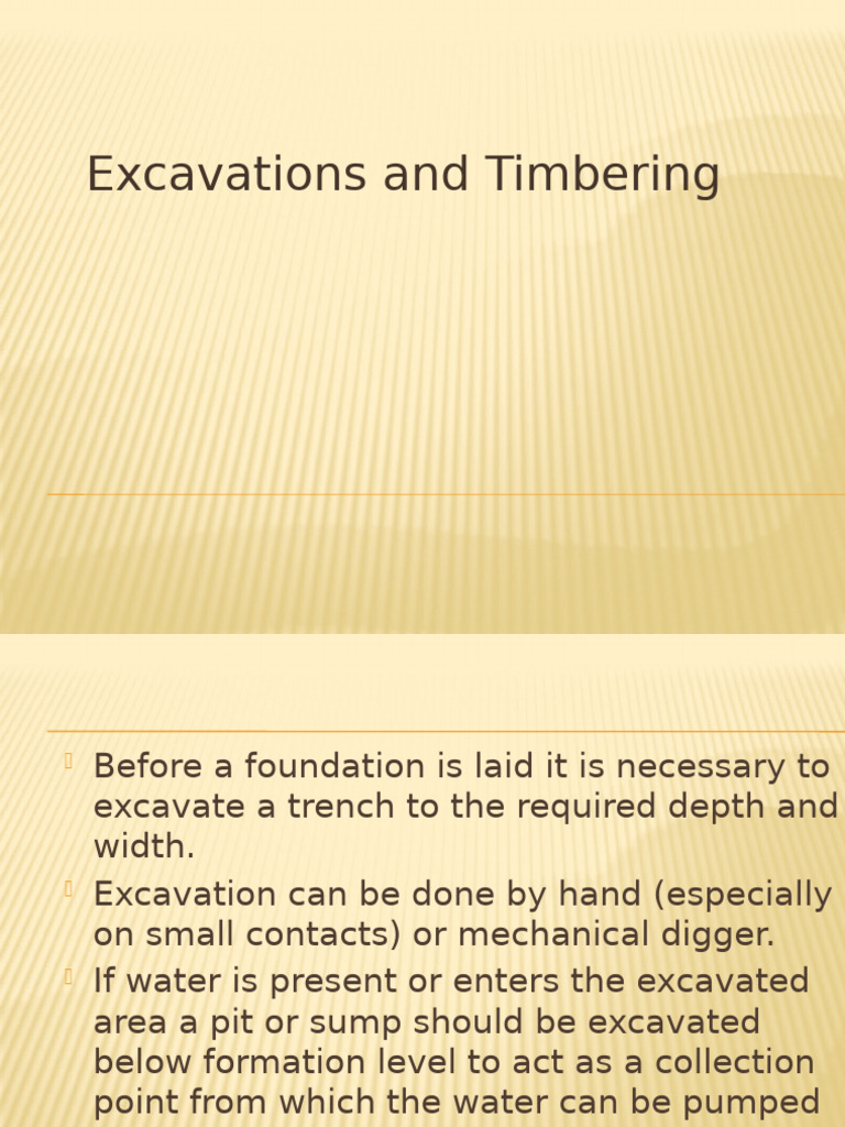 Excavation Techniques and Timbering Safety | PDF | Deep Foundation