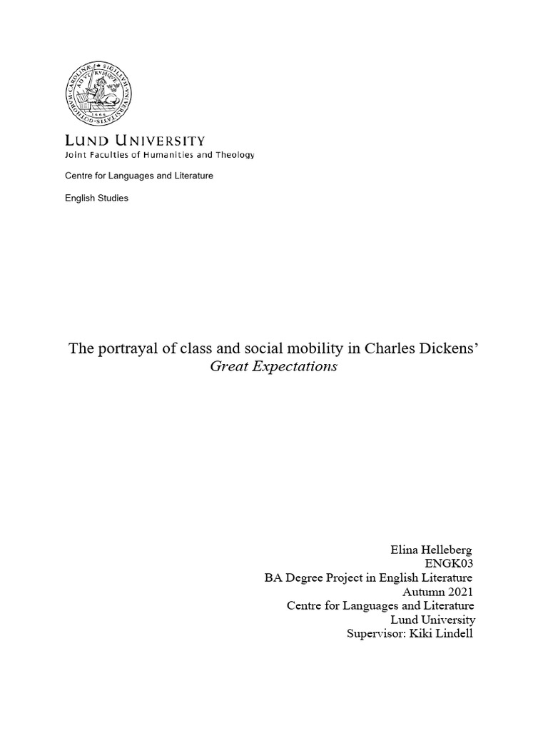 BA Thesis Helleberg Final Version | PDF | Great Expectations | Estella ...