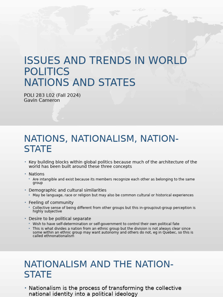 POLI 283 Nations and States | PDF | Nationalism | State (Polity)