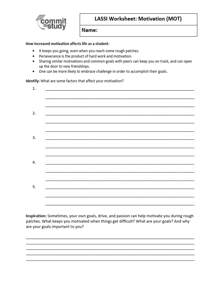 motivation-worksheet | PDF | Motivation | Motivational