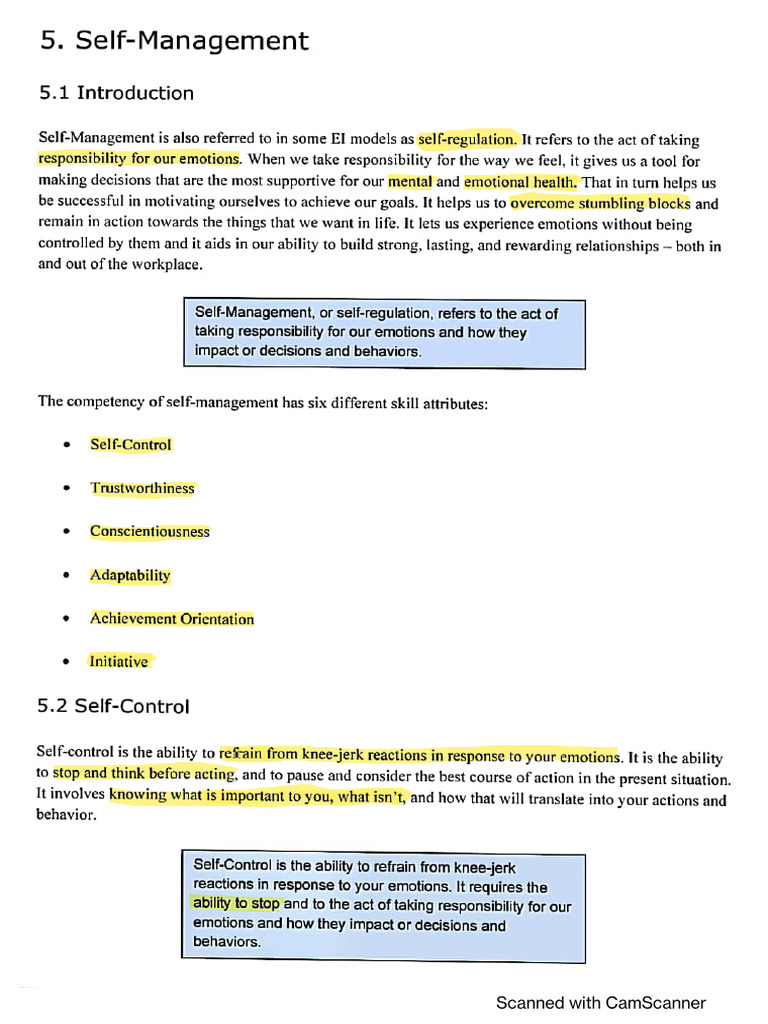 Self Management | PDF