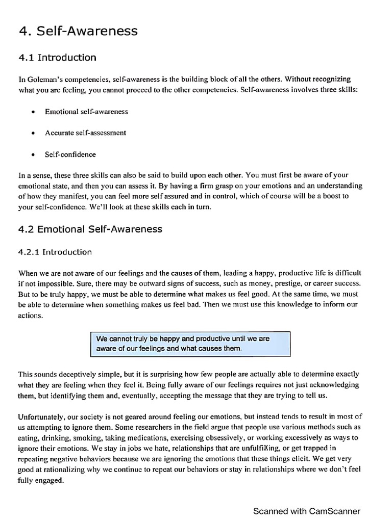 Self Awareness | PDF