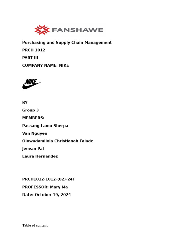 Nike's Mission and Supply Chain Strategy | PDF | Supply Chain | Nike
