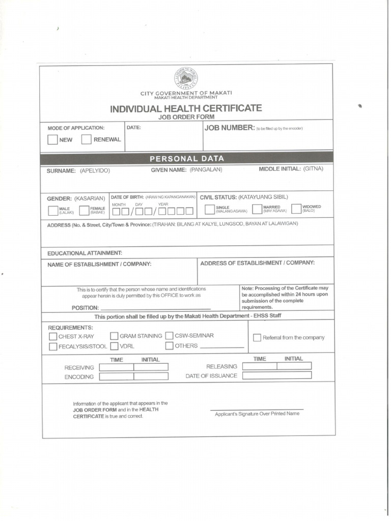 Health Certificate Template | PDF