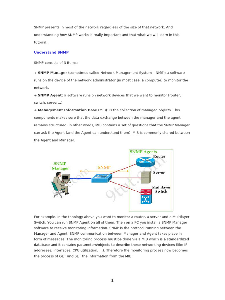 SNMP Presents in Most of The Network Regardless of The Size of That Network | PDF | Computer ...