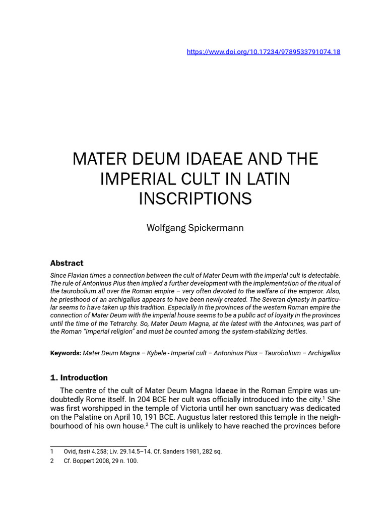 Spickermann | PDF | Roman Empire | Ancient Roman Religion