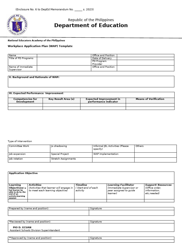 WAP-template | PDF | Learning | Behavior Modification