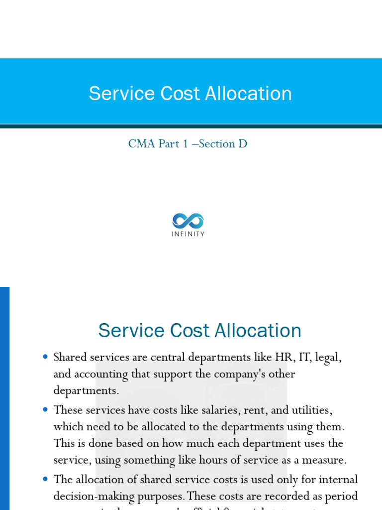 Part 1 – Section D service cost allocation | PDF | Equations | Economies