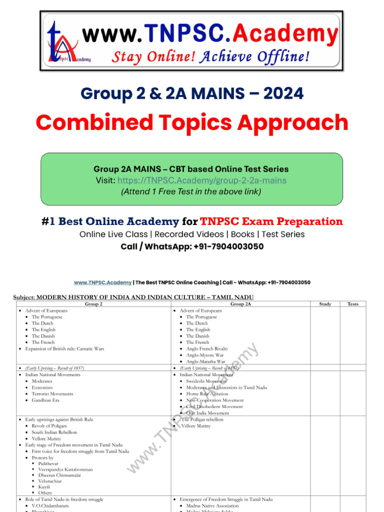 Topic Segragation - Group 2-2A-Combined-TNPSC-Academy | PDF