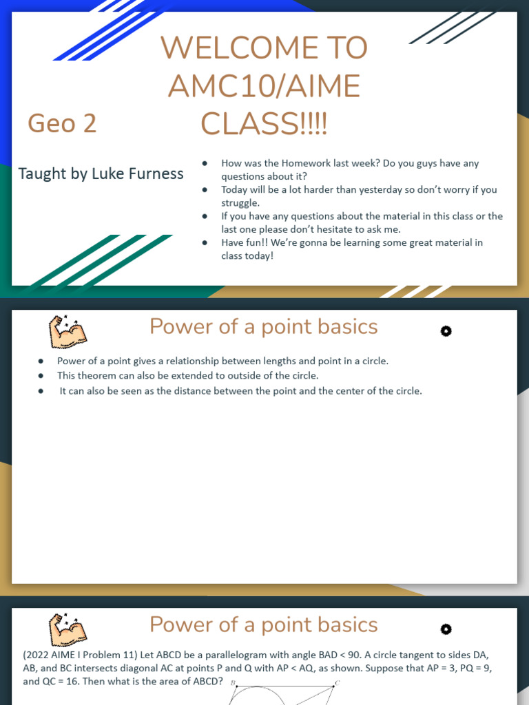 AMC10 - AIME Geo 2 | PDF | Algebraic Geometry | Elementary Geometry