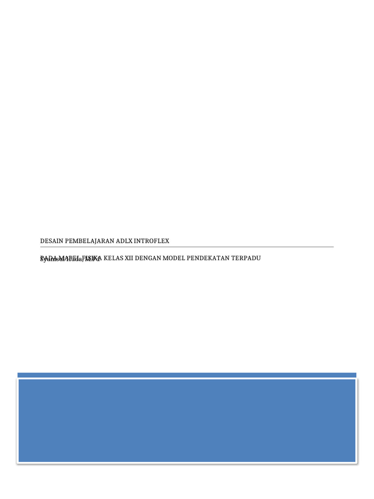 Desain Alur Kegiatan ADLX Introflex Syamsul Huda | PDF