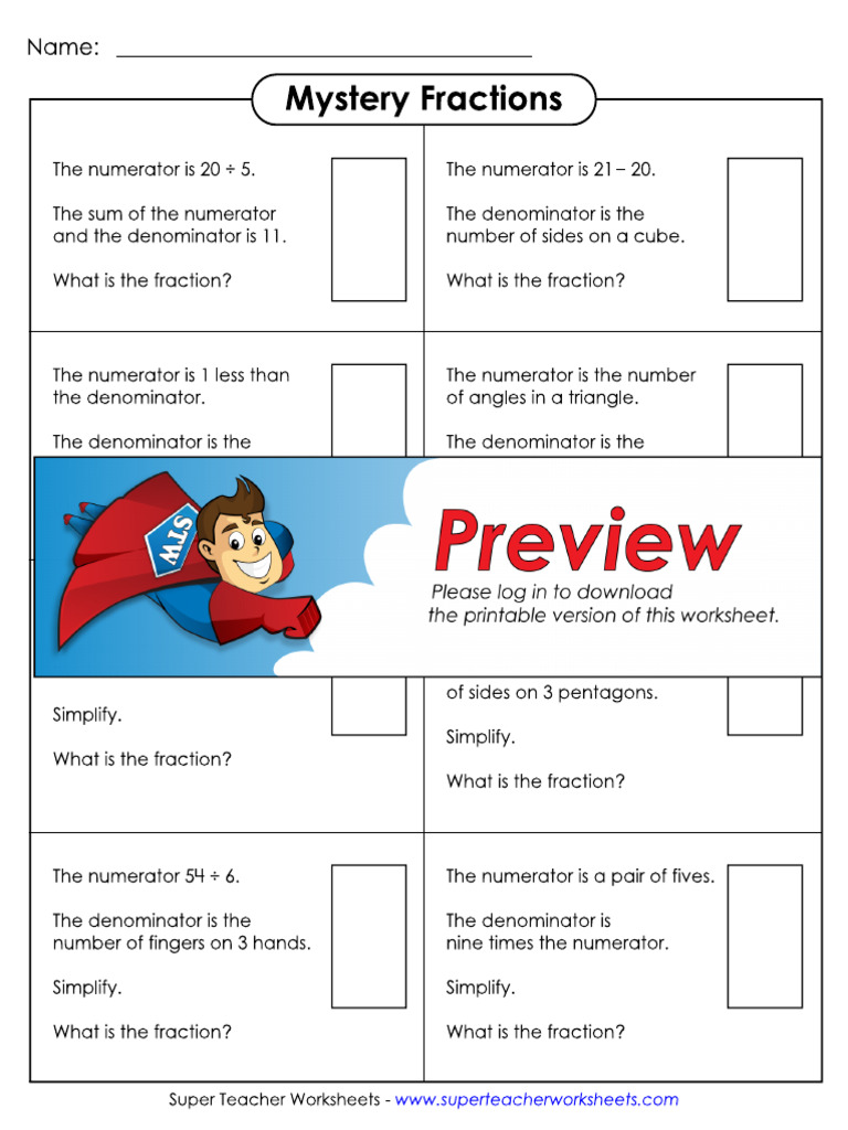 Mystery Fractions | PDF