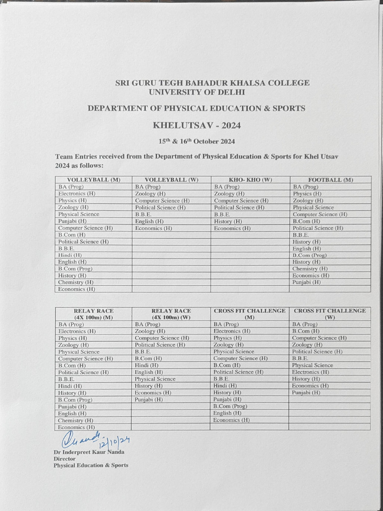 Khelutsav SGTBKC 2024 - Fixtures | PDF | Indian Religions | Punjab