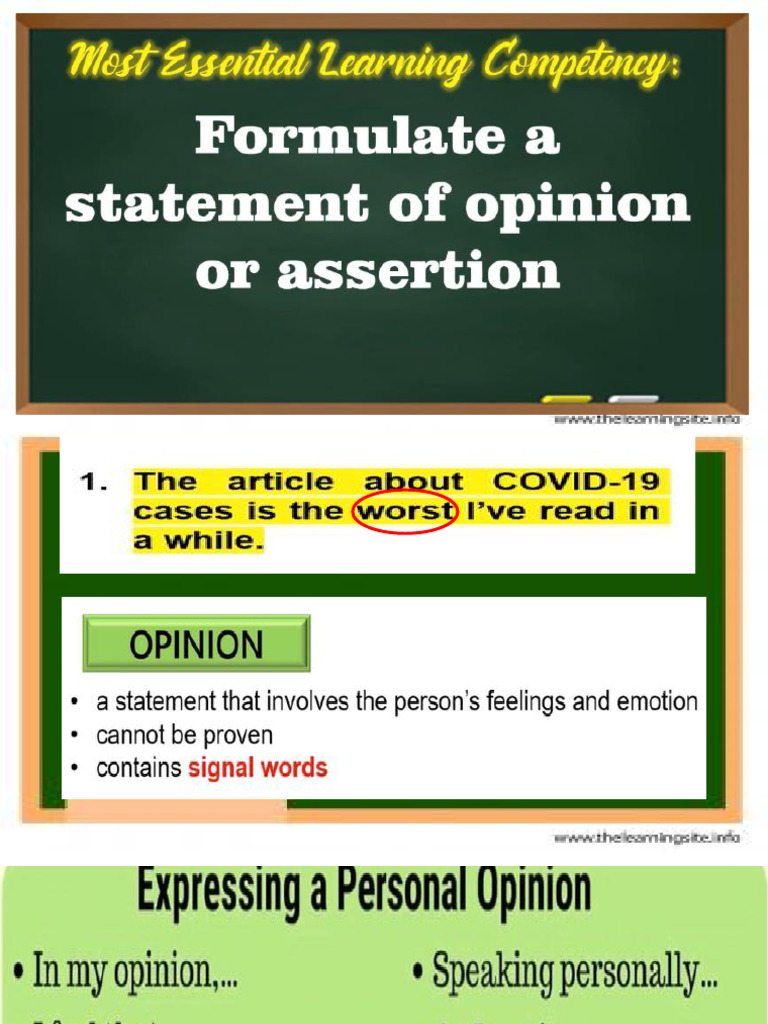 Opinion vs. Assertion Guide | PDF