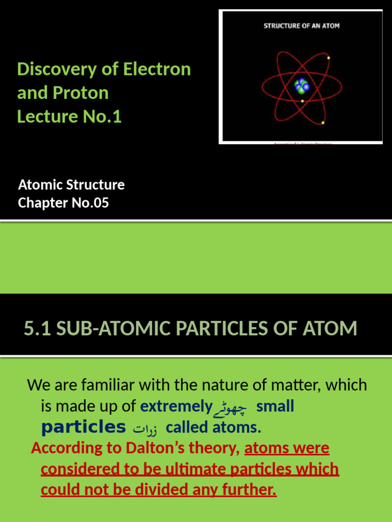 Atomic Structurepptx Lec 1 Pdf Vacuum Tube Electron 