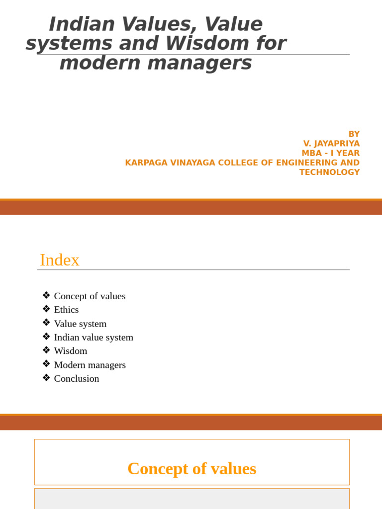 Indian Values | PDF | Wisdom | Morality