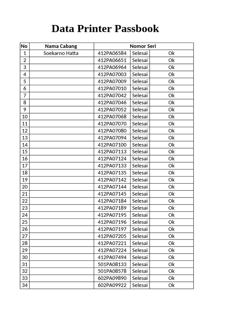 Data Printer Passbook Overview | PDF