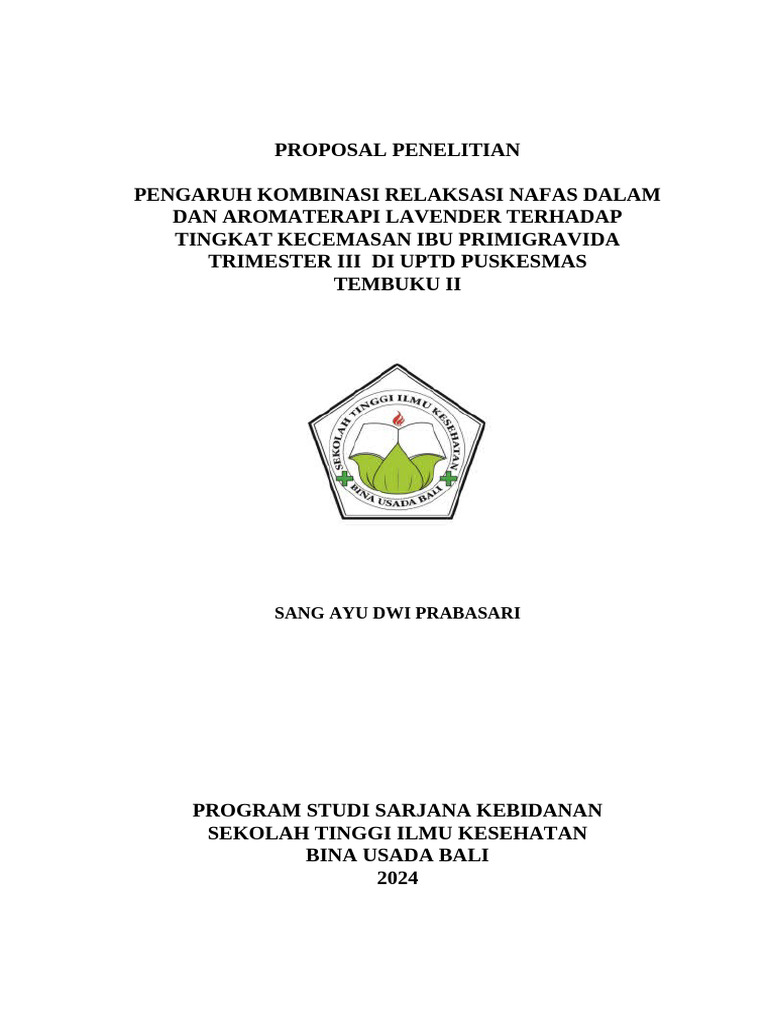 PROPOSAL. Sang Ayu Dwi Prabasari - A1223075 | PDF